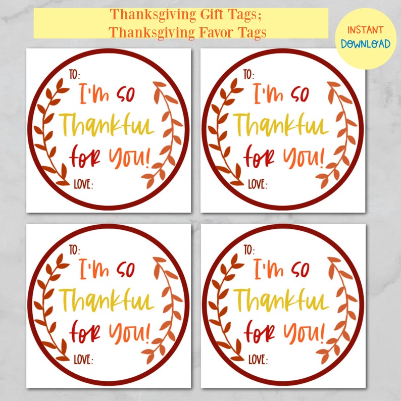 Thanksgiving Gift Tags, Thanksgiving Favor Tags, Fall Favor Gift Tags ...