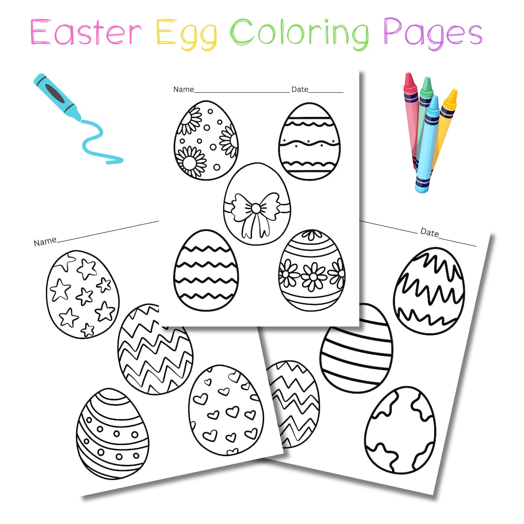 Easter Egg Coloring Pages – Kids Printable Activity (PDF) - Etsy