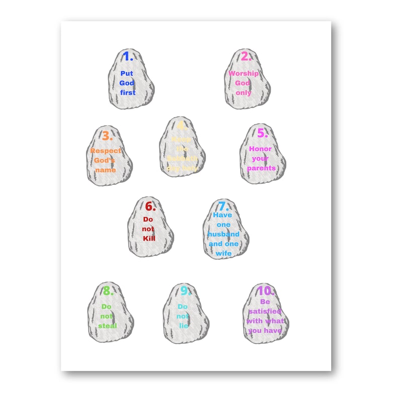 The Ten Commandments Craft Cut-outs, the Ten Commandments, Kids Crafts ...