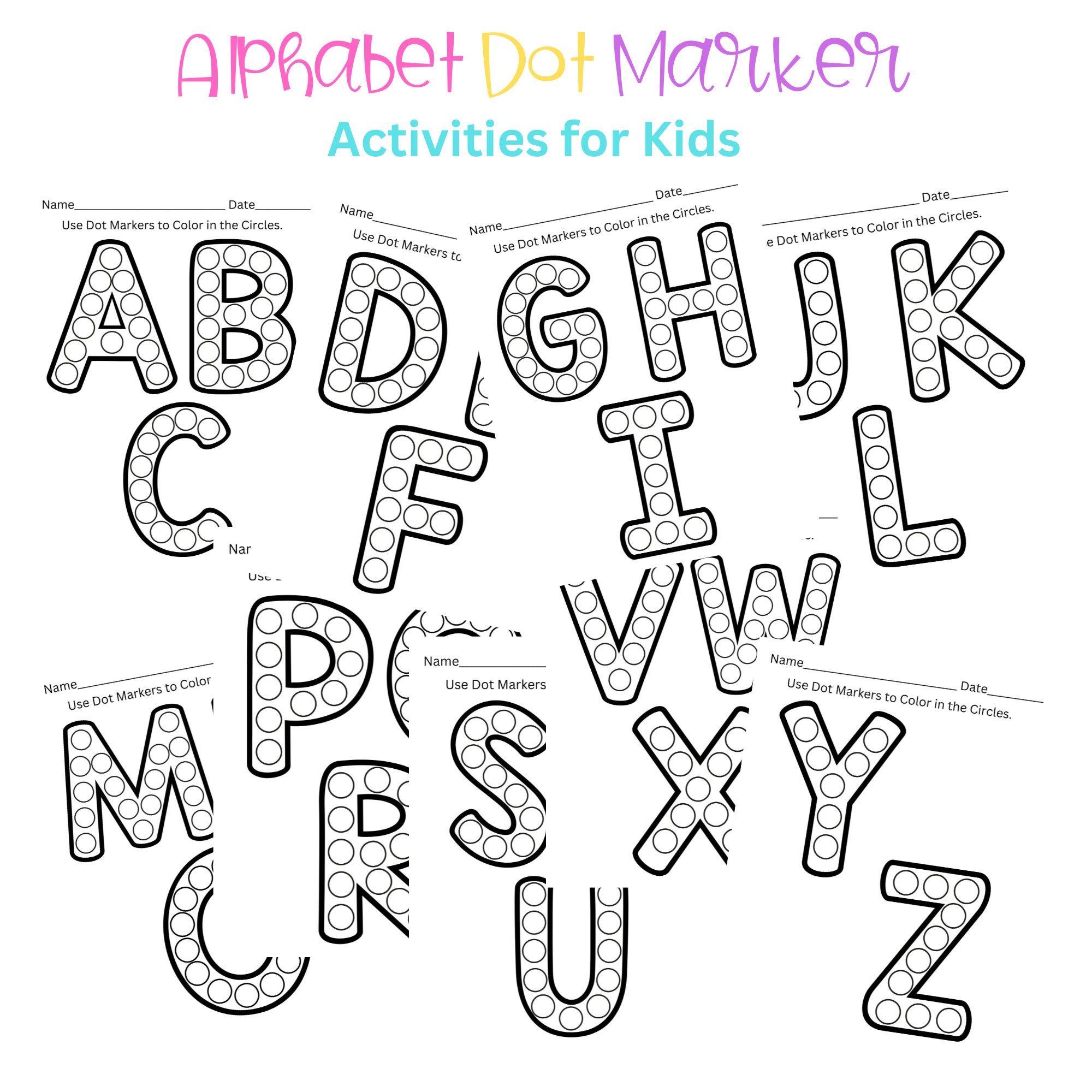 Dot Marker Activity Pages - Alphabet Activities - Preschool Learning ...