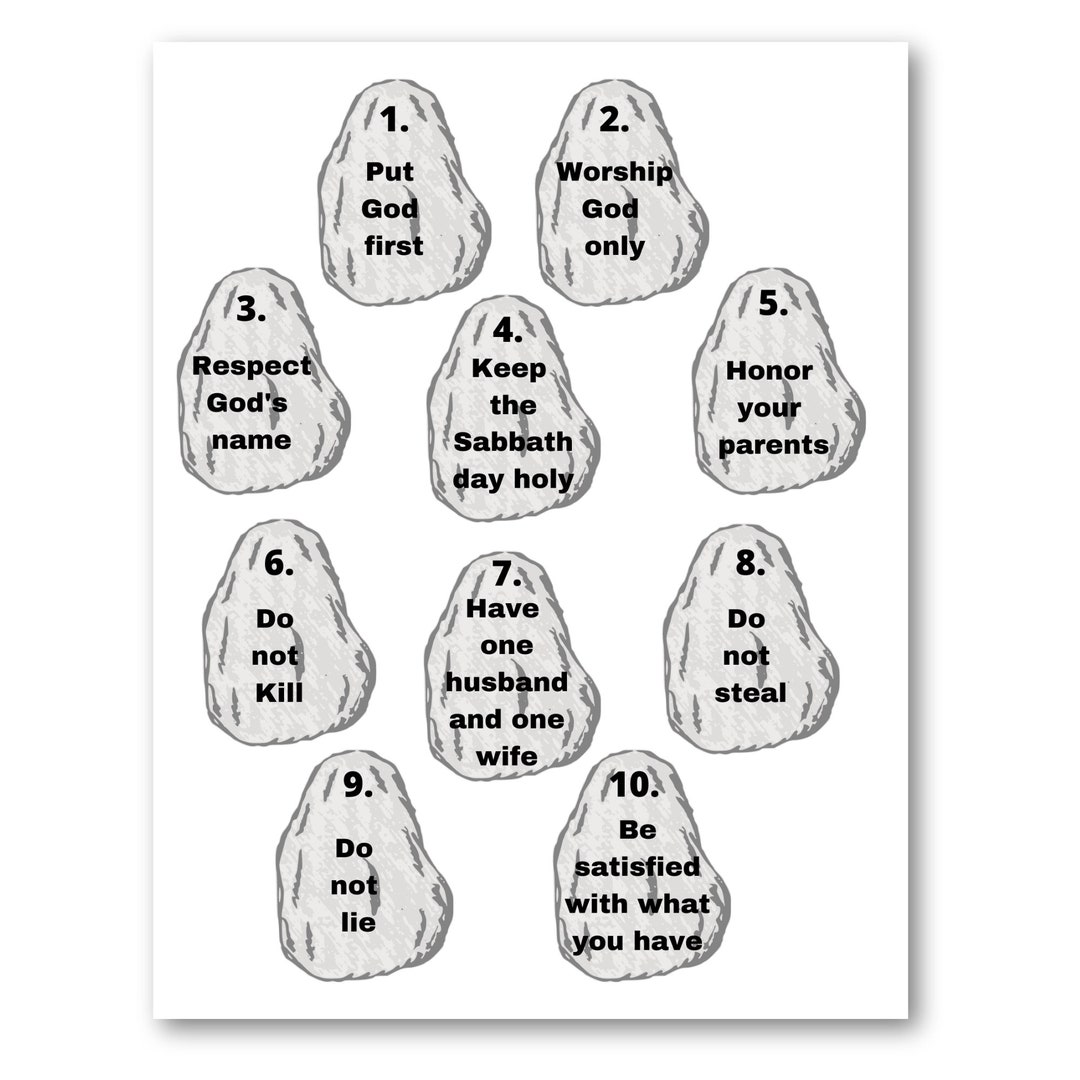 The 10 Commandments Printable Cards - Etsy