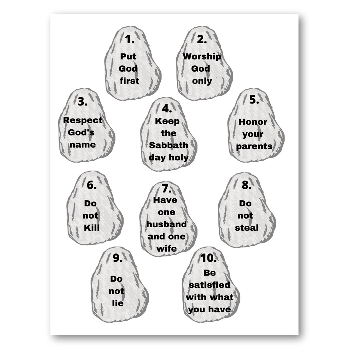 The 10 Commandments Printable Cards - Etsy