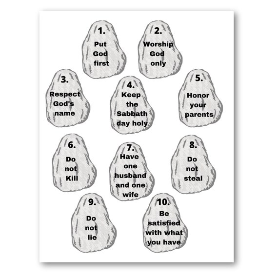 The 10 Commandments Printable Cards - Etsy