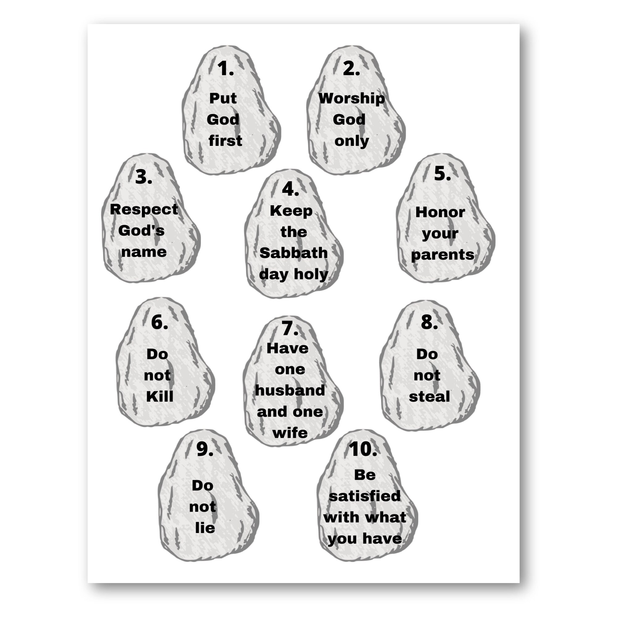The 10 Commandments Printable Cards - Etsy