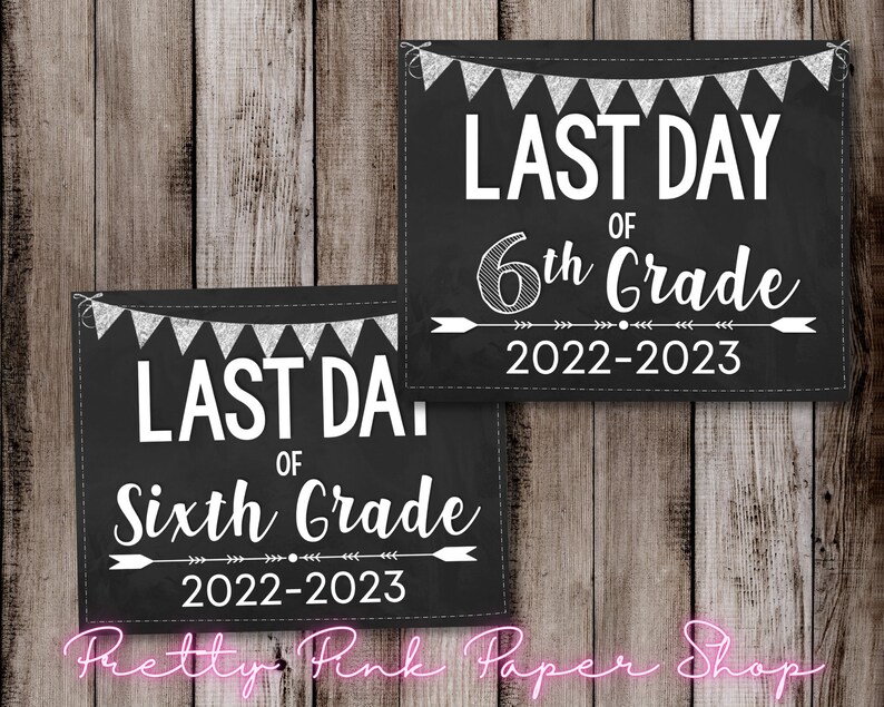First Day of Sixth Grade Sign 2022-2023 / First Day of School - Etsy