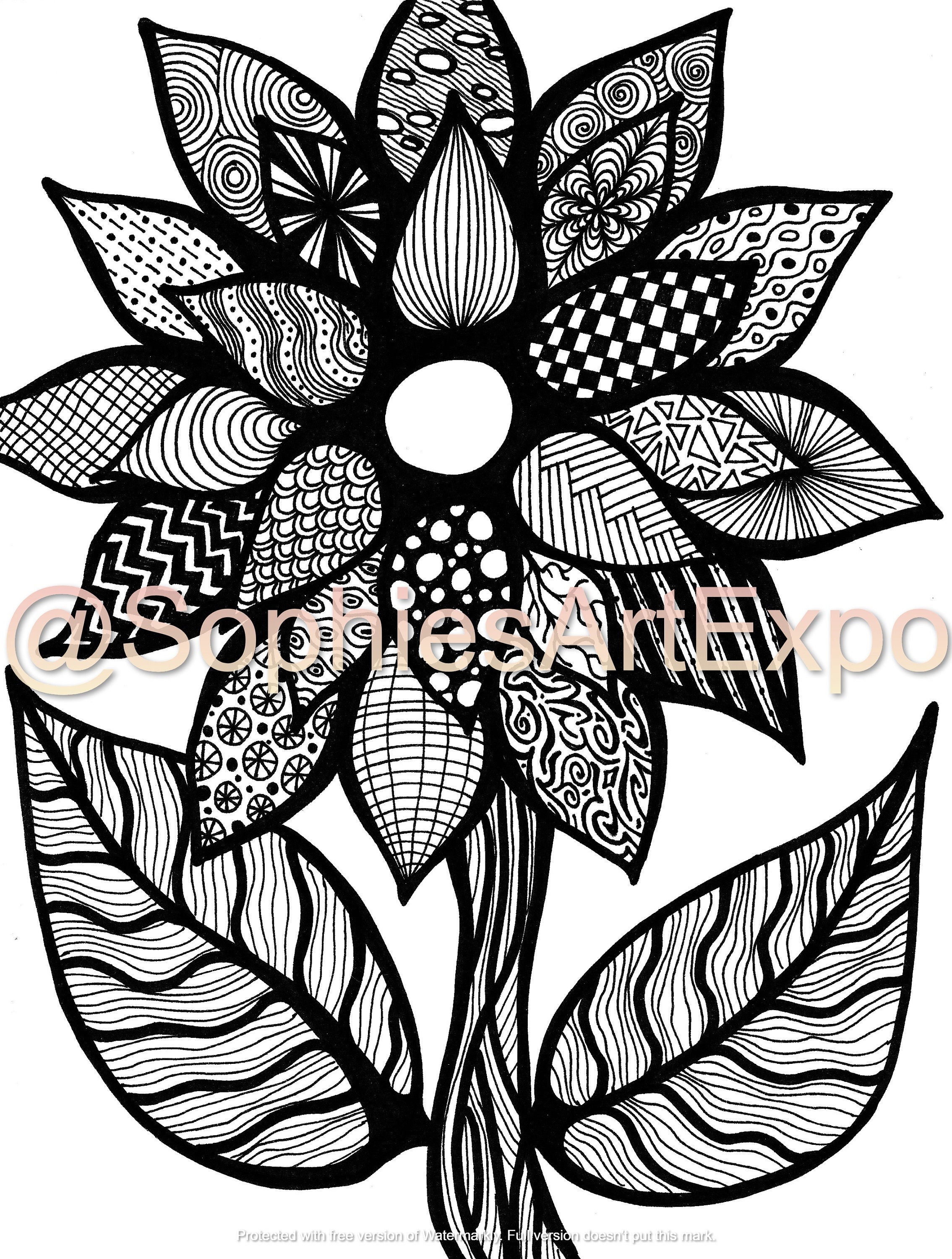 Easy Zentangle Patterns Flower