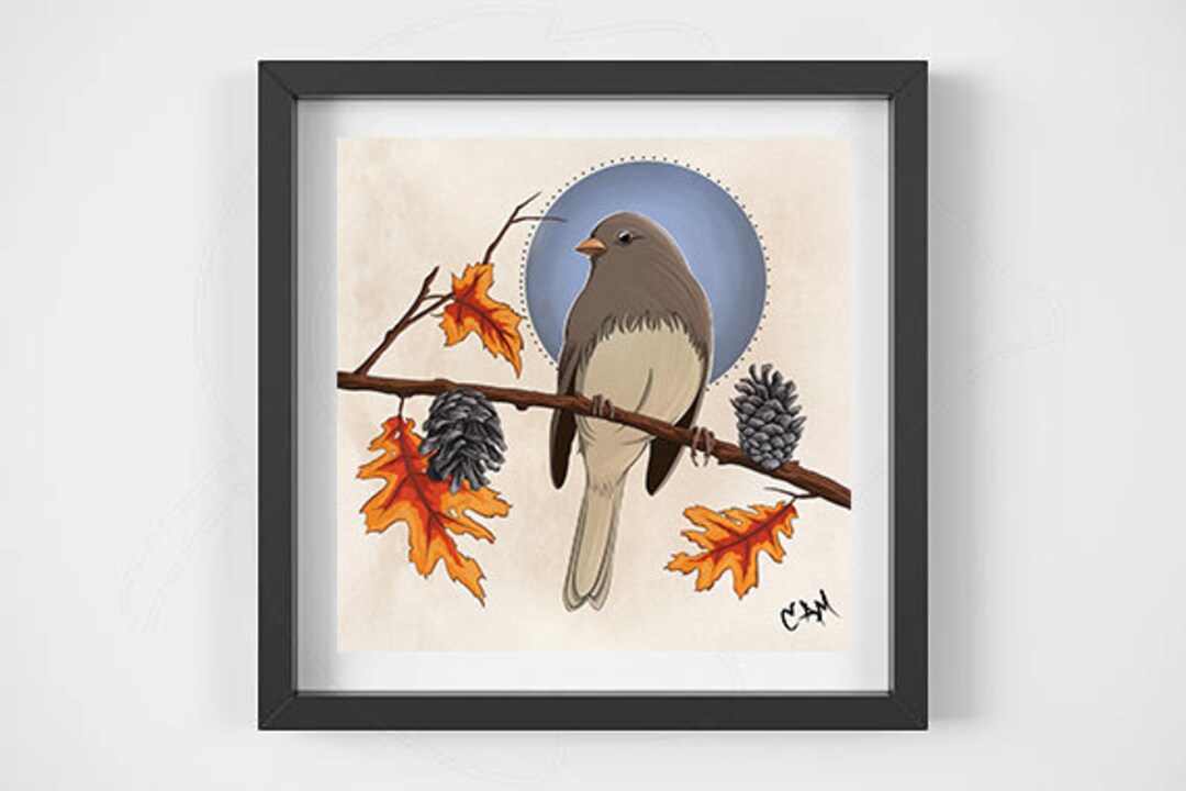Dark-eyed Junco 8x8 Art Print - Etsy