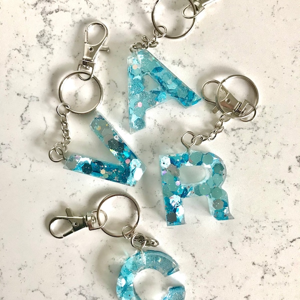 Resin Letter Keychain - Etsy