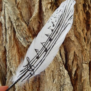 Painted Feather, Music Notes, Teacher Gift - Etsy