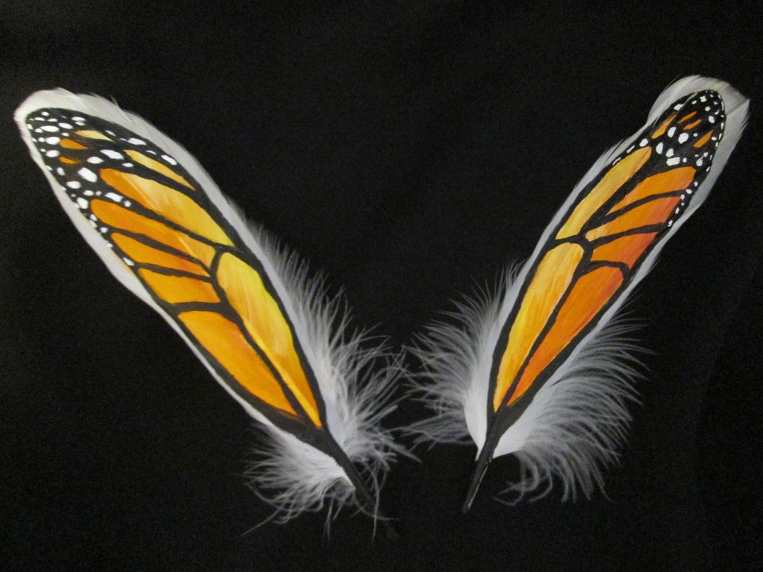 Custom Hand Painted Monarch Wing Feathers - Etsy