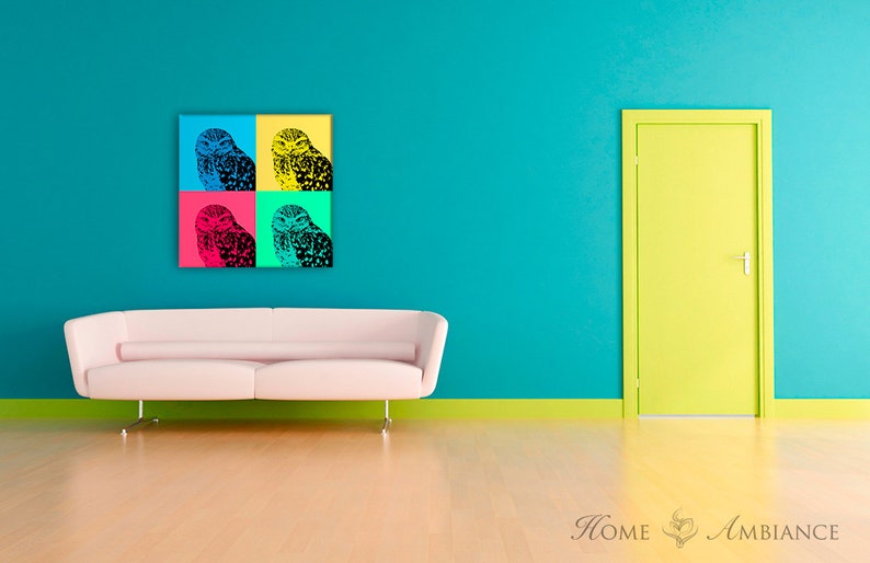 Grumpy Owl Pop Art Andy Warhol Style Art 4 Squires Pop Art - Etsy