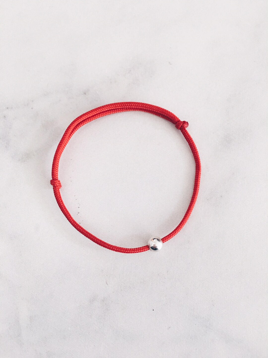 Red String Anklet With 0.925 Sterling Silver Bead thick Protection ...