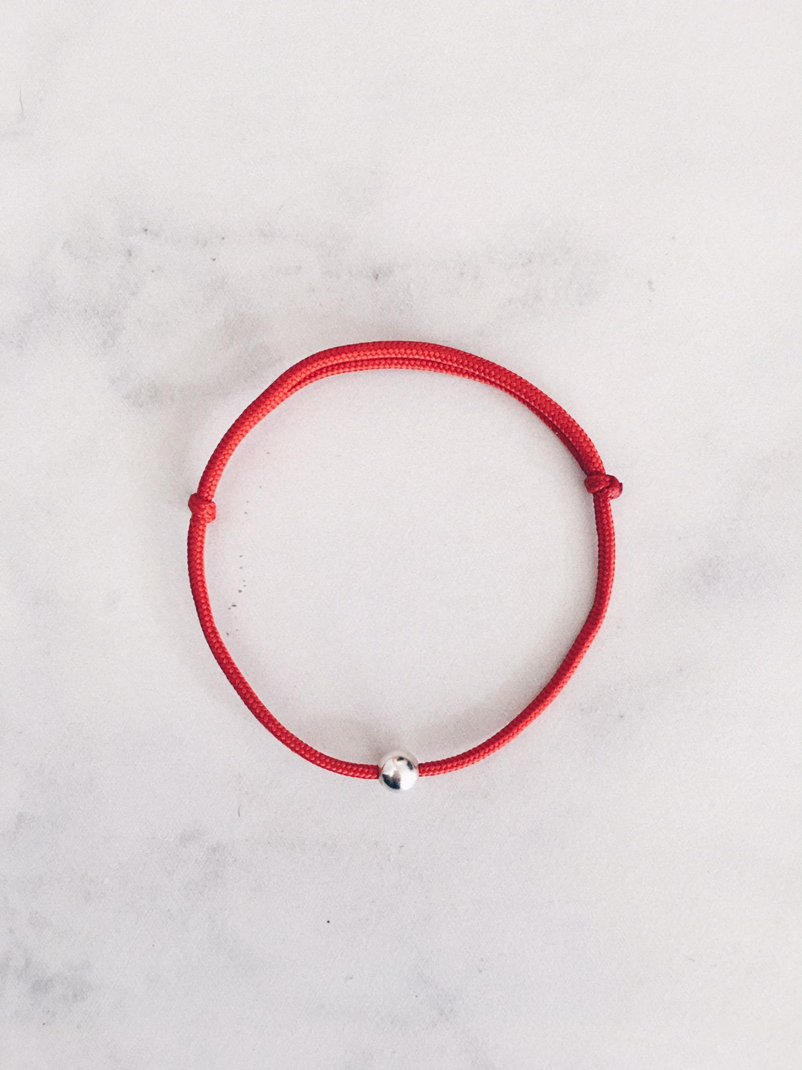 Red String Anklet With 0.925 Sterling Silver Bead thick - Etsy