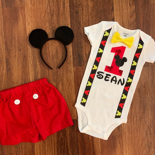Mickey Mouse Toddler Birthday Outfit - Etsy
