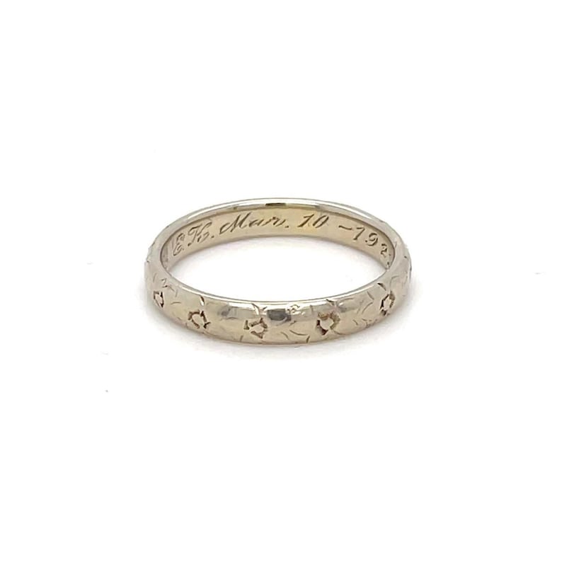 Antique Ostby Barton 14k White Gold Floral Band – Size 6 - Etsy