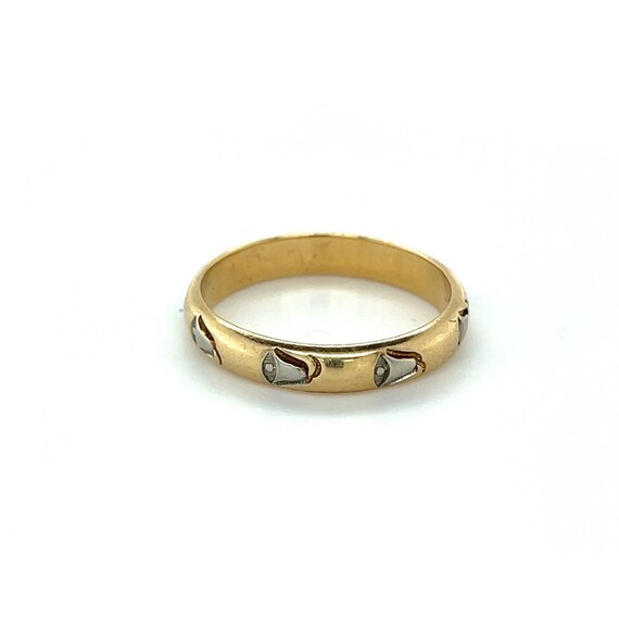 Vintage 14K Gold Wedding Band: Two-Tone Infinity & Ca… - Gem