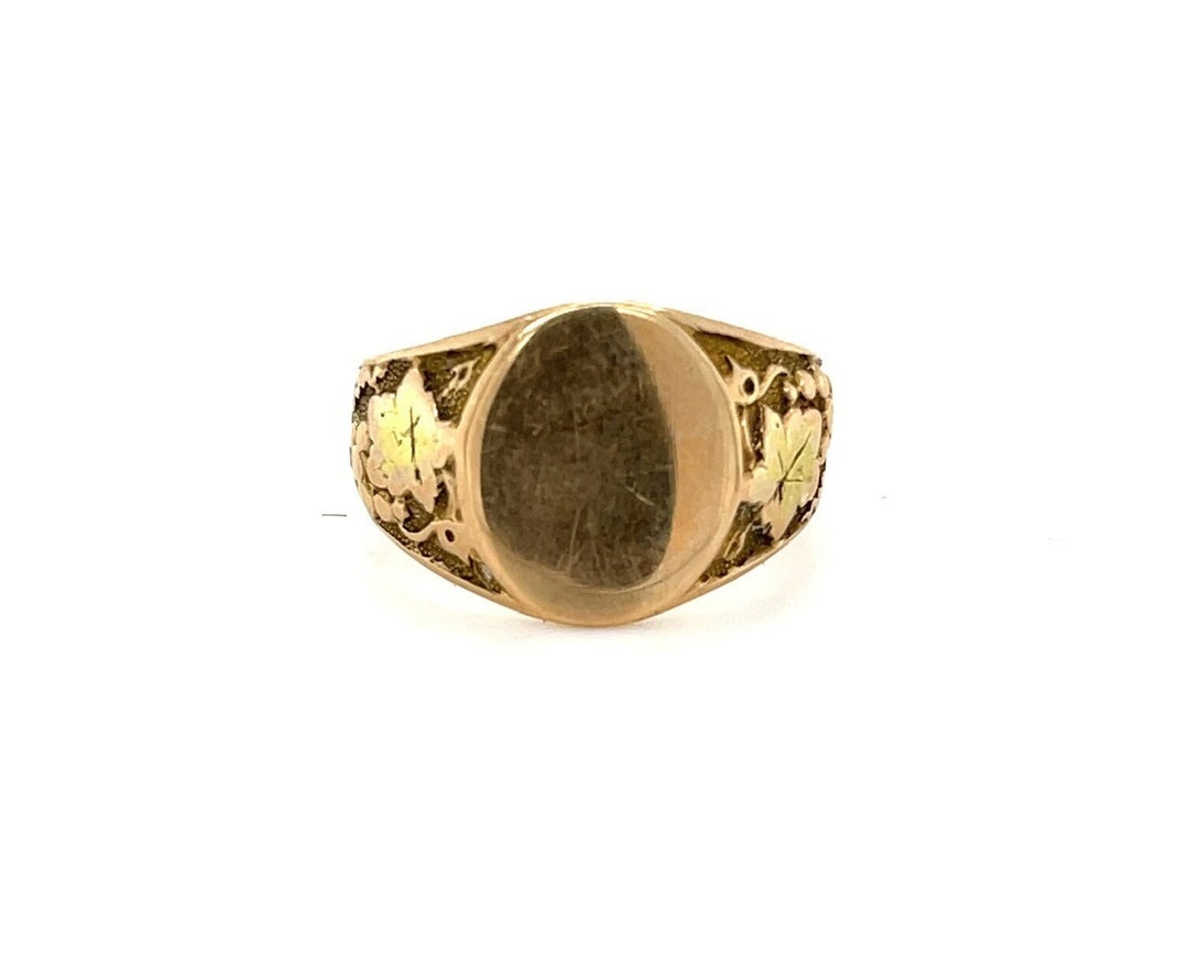 Vintage 1930's Signet Two Tone With Grape and Grape Leaf Design - Blank ...