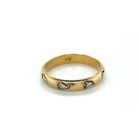 Vintage 14K Two Tone Infinity Band - Wedding Bell Des… - Gem