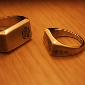 Rose Flower Ring / Personalized / Signature / Rose Engraving / Sterling ...