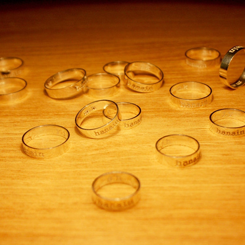 Initial Ring / Personalized / Signature / Engraving / Sterling | Etsy