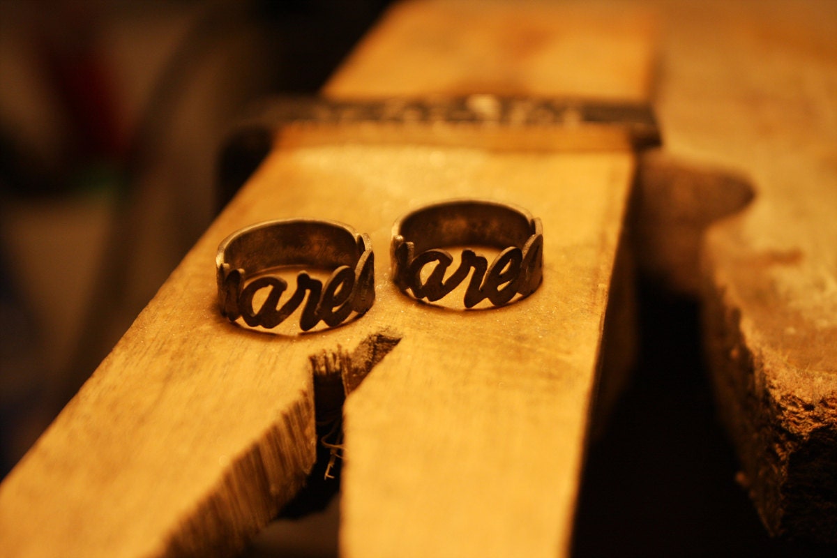 Initial Ring / Personalized / Signature / Sterling Silver / - Etsy