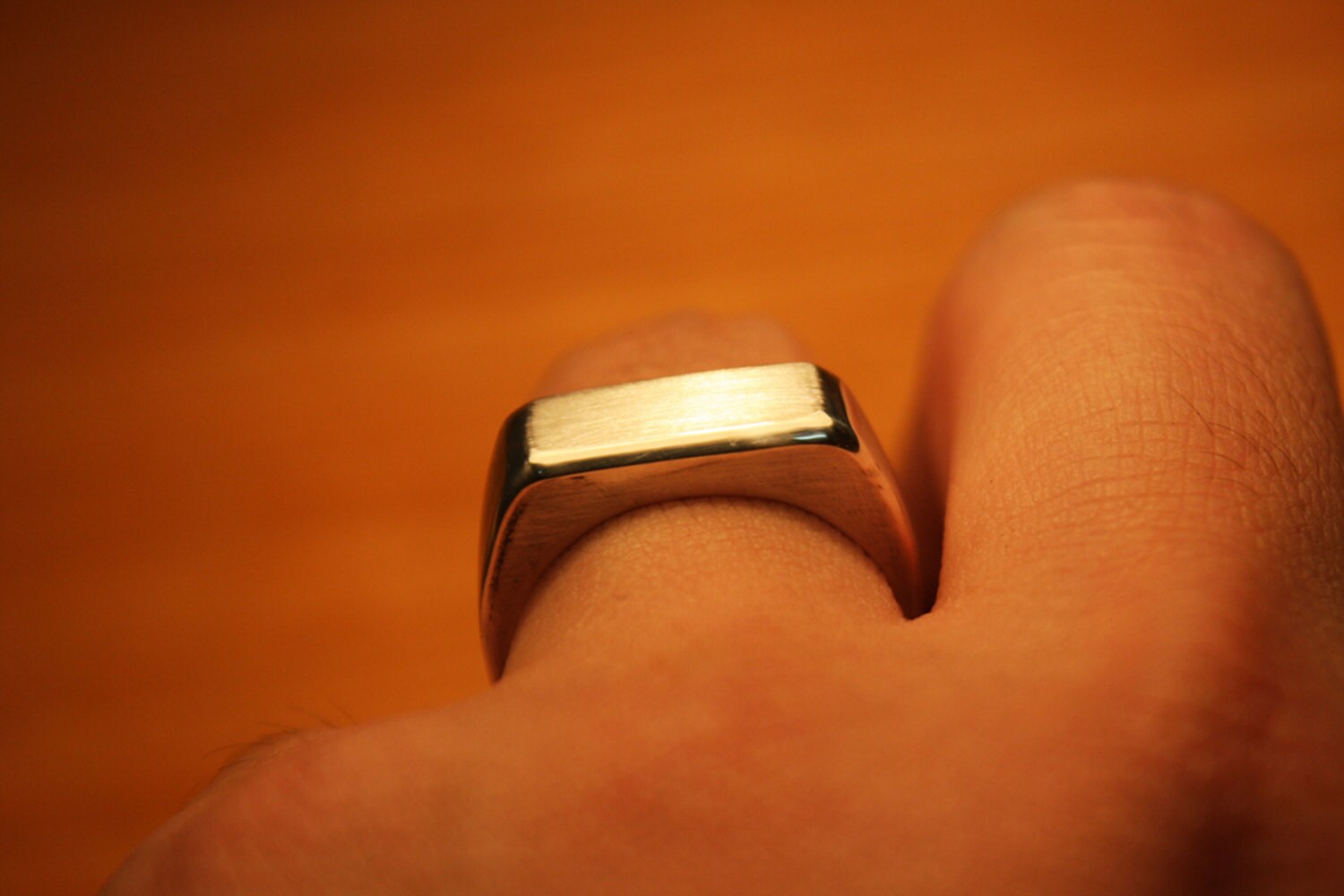 Square Statement Ring / Personalized / Signature / Engraving / - Etsy