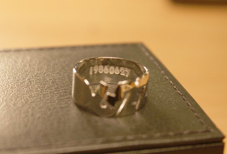 Initial Ring / Personalized / Signature / Engraving / Sterling - Etsy