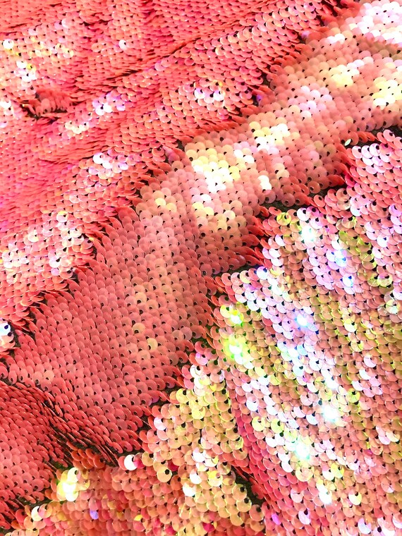 Iridescent Raspberry Flip Sequin Fabric by the Yard | Etsy