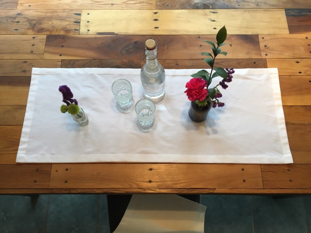 36" WHITE Cotton Table Runner Blank Screen Printing, Dyeing, Embroidery ...