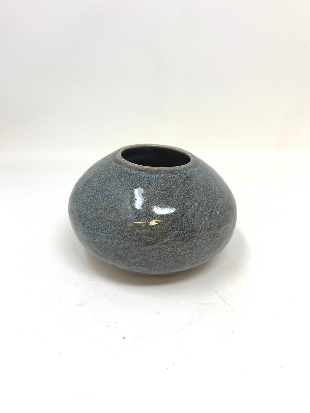 Abstract Blue and Gray Vase, Hand Made Pottery Vessel, Pottery Art ...