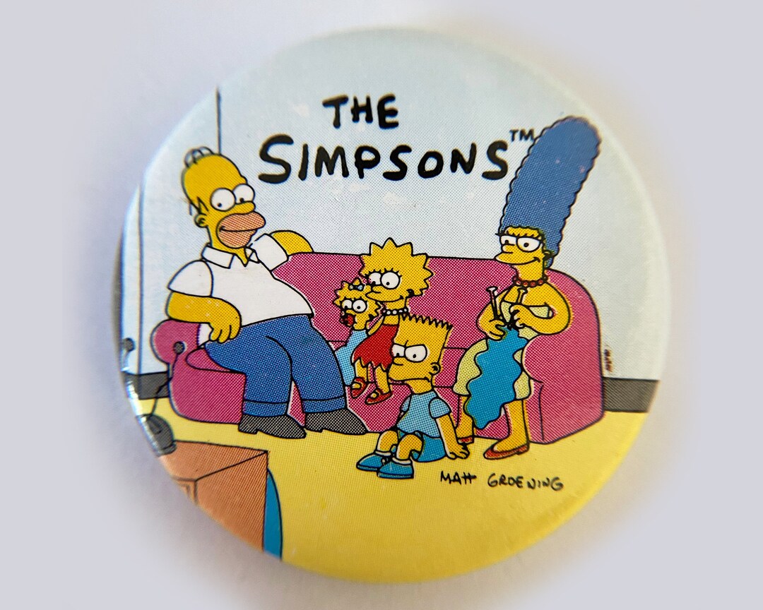 Vintage 1980s the Simpsons Family Pin Featuring Homer, Maggie, Lisa ...