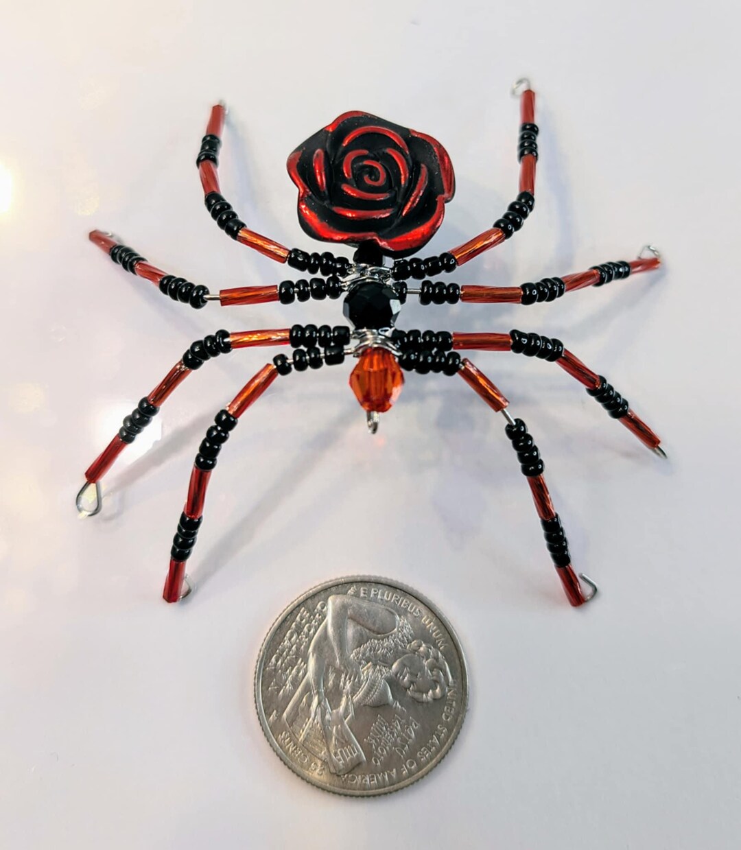Red and Black Rose Bead Spider - Etsy