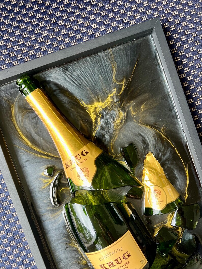 Krug Champagne Broken Bottle Art - Etsy