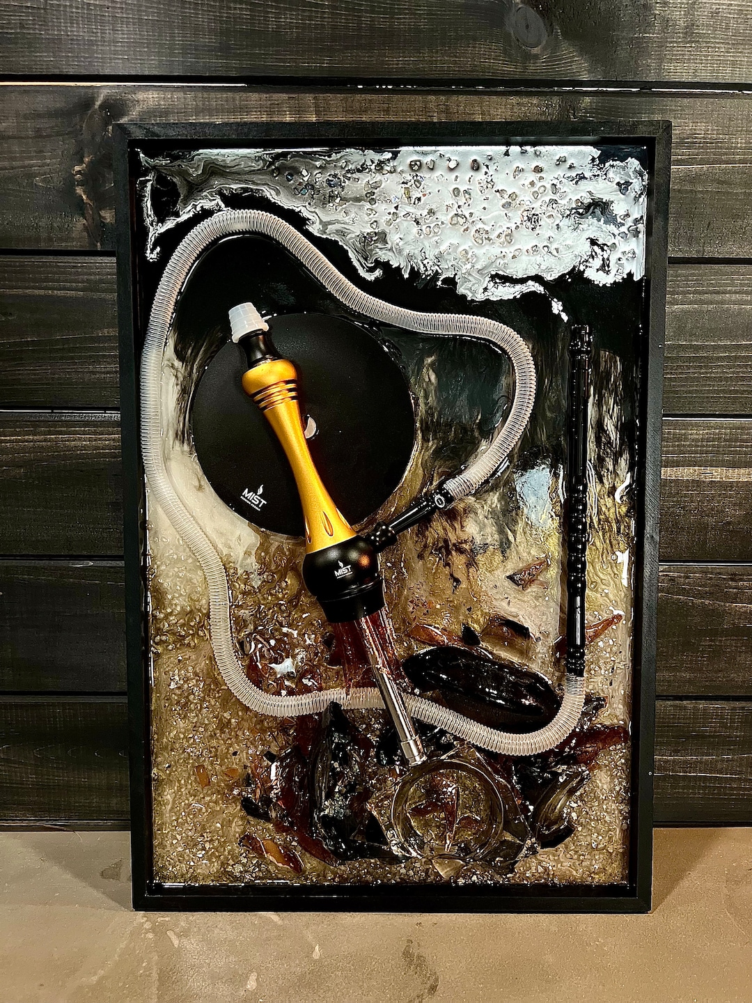 Resin Art Work, Broken Hookah Bottle - Etsy