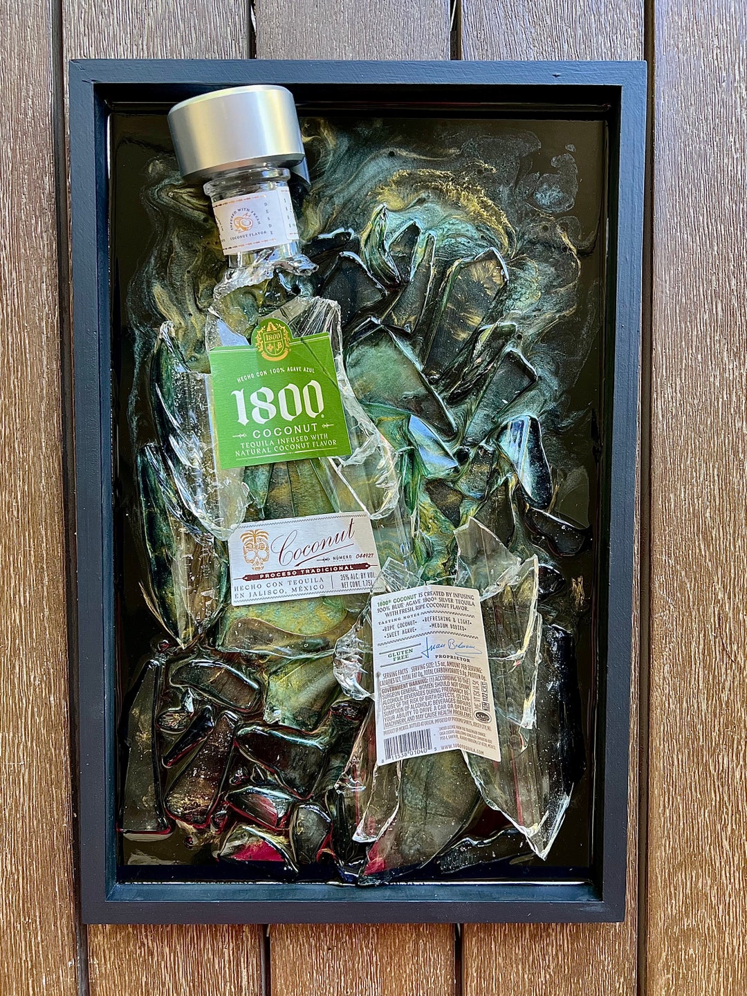Epoxy Resin Broken Tequila Bottle Art - Etsy