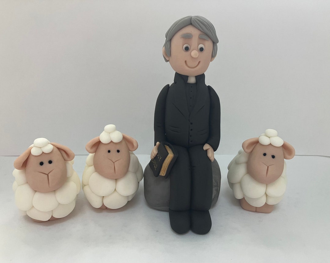 Handmade Edible Vicar, Priest, Flock, Cake Topper Decoration, Birthday ...