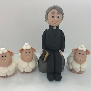 Handmade Edible Vicar, Priest, Flock, Cake Topper Decoration, Birthday ...