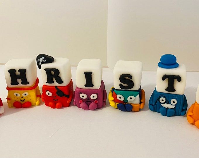 Handmade Edible Alphablocks Alphabet Blocks Cake Topper Decoration ...