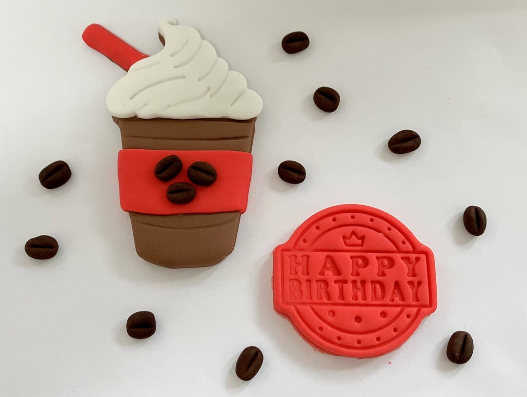 Handmade Edible Coffee Cup Cake Topper Decoration, Birthday - Etsy UK