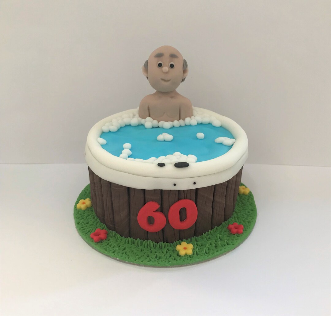 Handmade Edible Hot Tub, Cake Topper Decoration, Birthday, Swimming ...