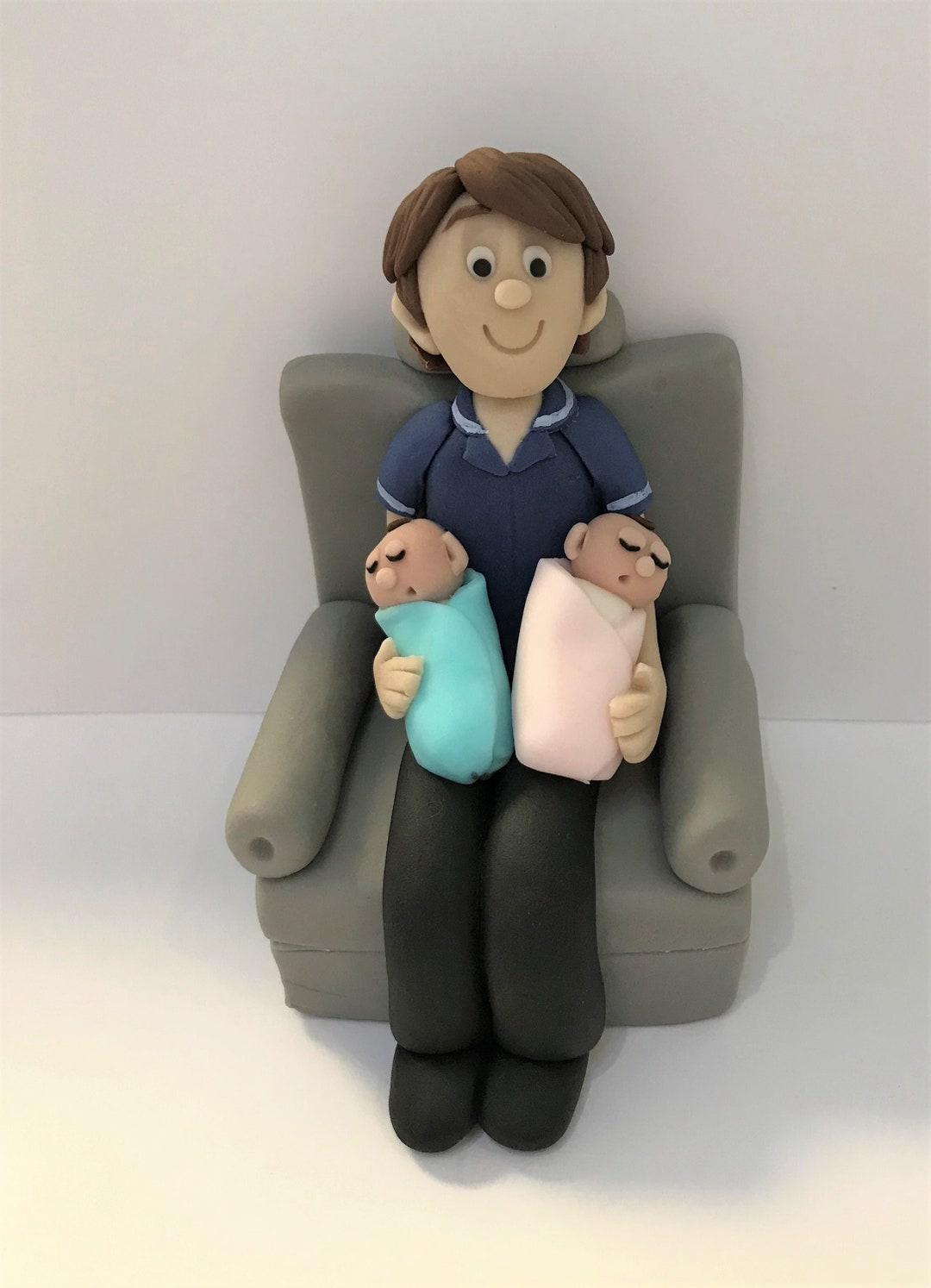 Handmade Edible Midwife, Nurse and Baby Cake Topper Decoration ...