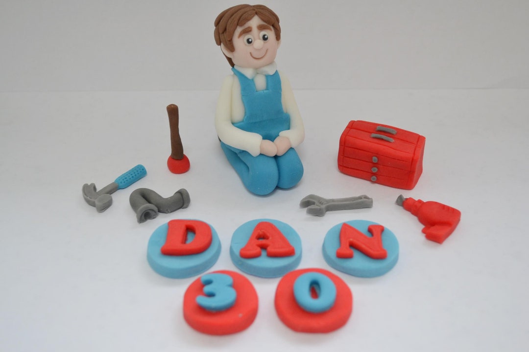 Handmade Edible Plumber, Cake Topper Decoration, Birthday, Profession ...