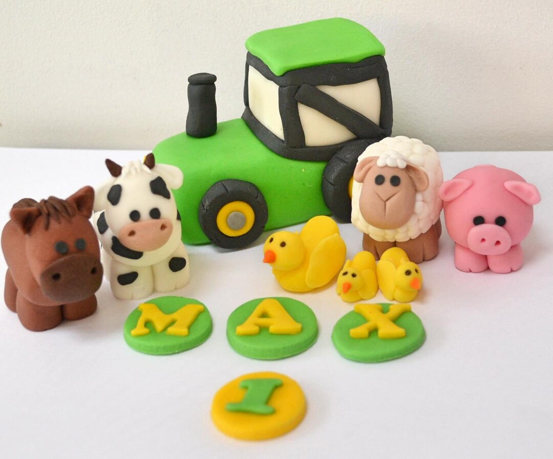 Handmade Edible Tractor, Farm Animals, Cake Topper, Birthday, - Etsy UK