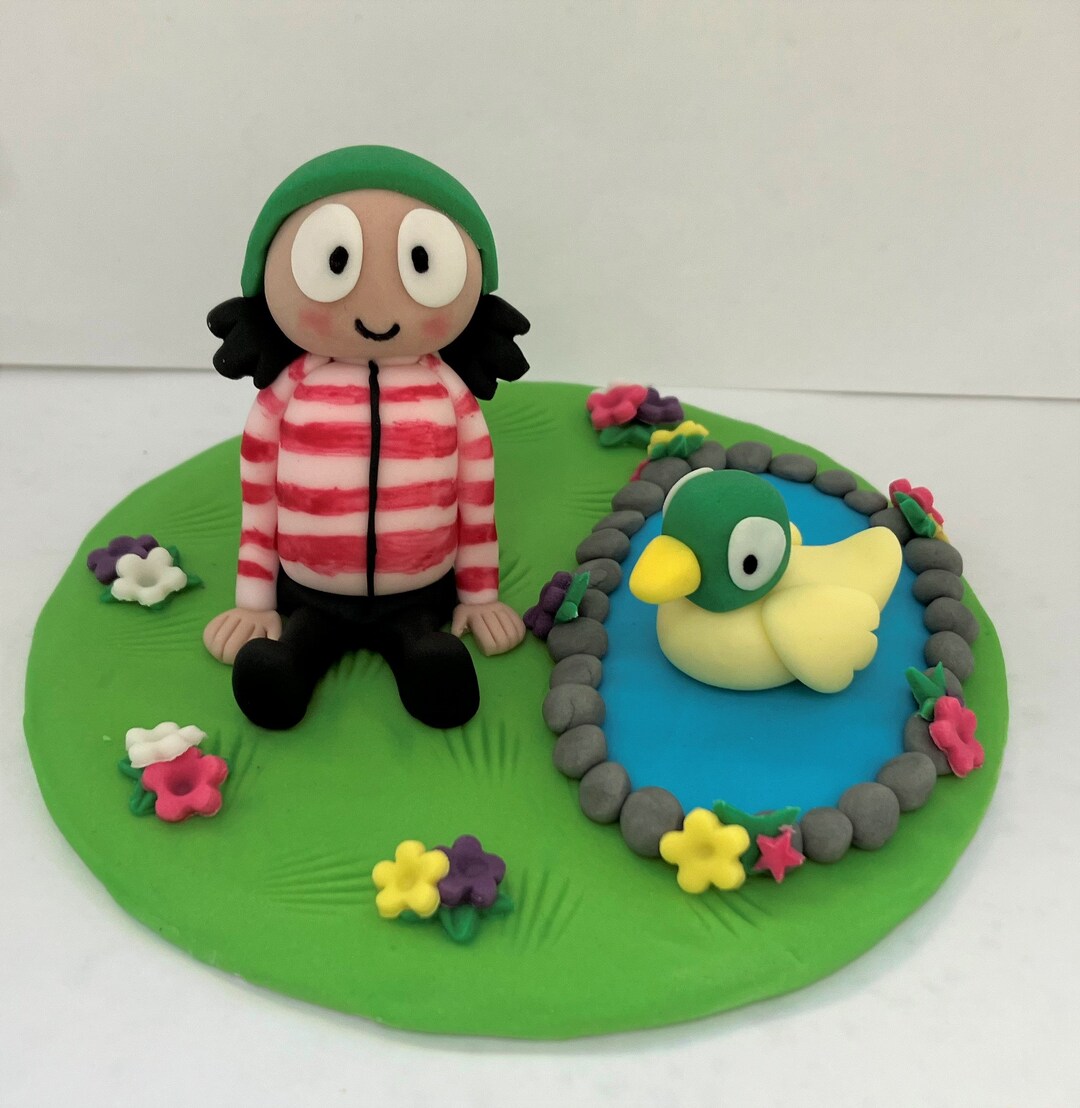 Handmade Edible Sarah and Duck Cake Topper, Decoration, Birthday, BBC ...