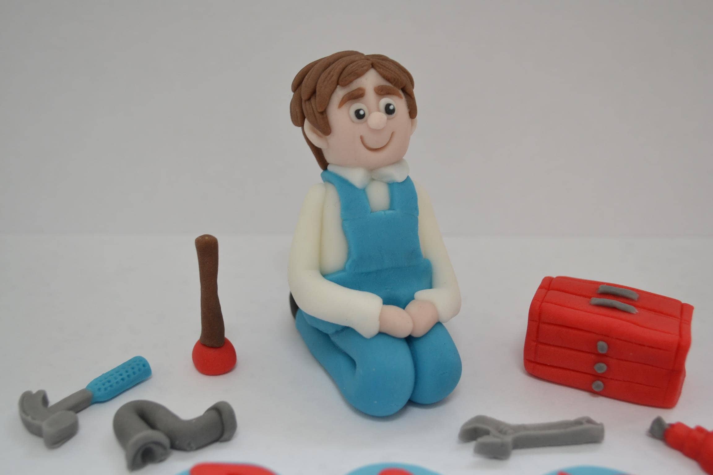 Handmade Edible Plumber, Cake Topper Decoration, Birthday, Profession ...