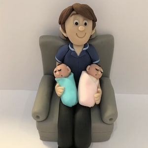 Handmade Edible Midwife, Nurse and Baby Cake Topper Decoration ...