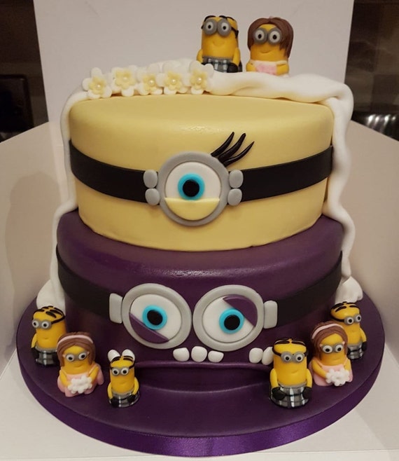 Purple Minions Birthday Cake