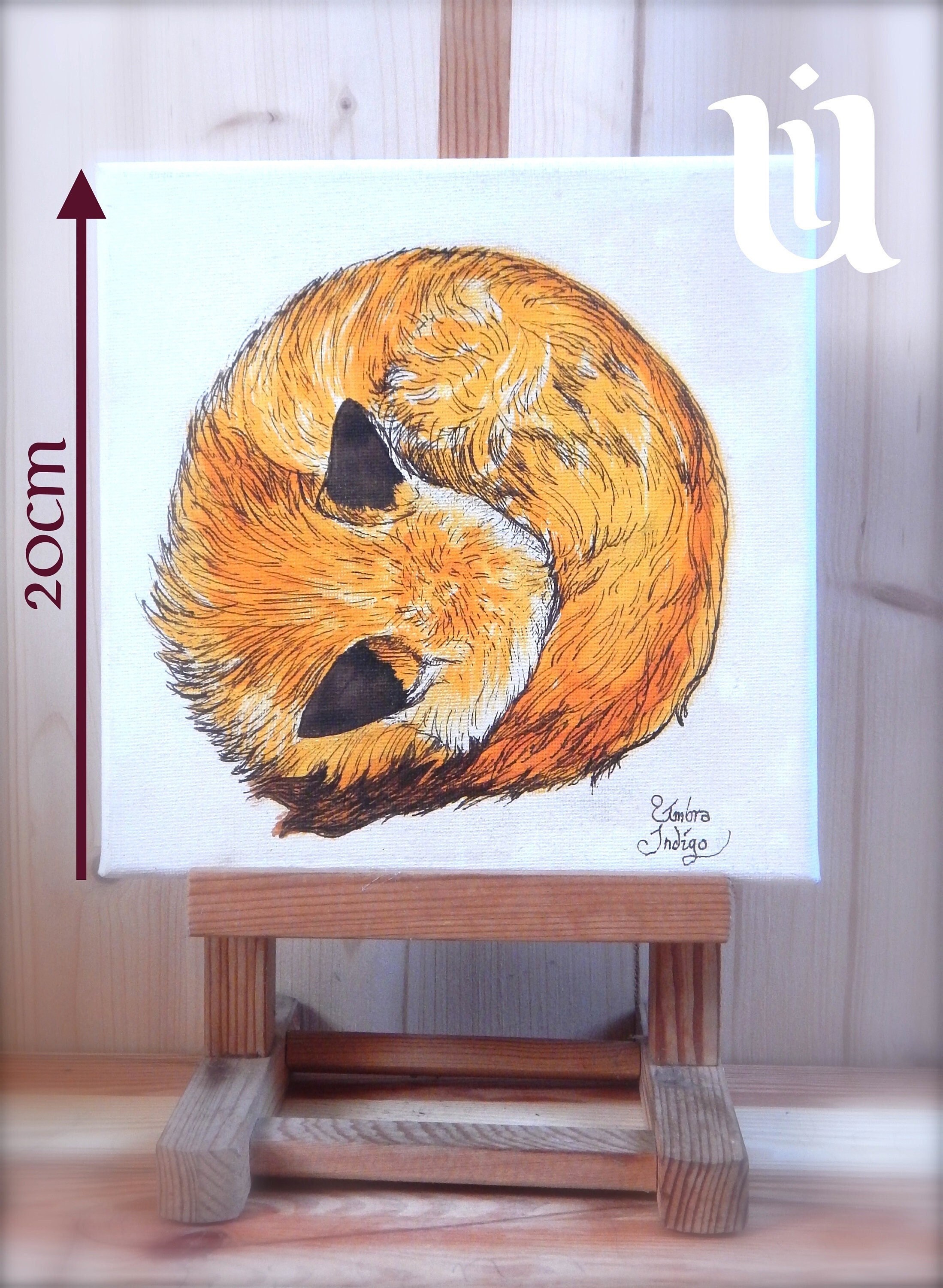 Fox Ink Drawing on Canvas - Etsy