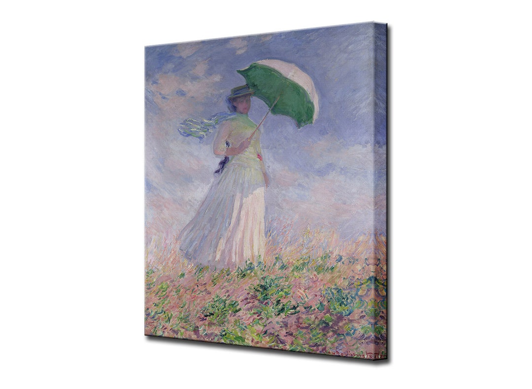 CLAUDE MONET, Woman With Parasol, Canvas Wall Art Print, Impressionism ...