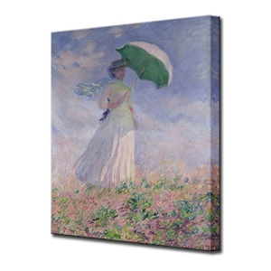 CLAUDE MONET, Woman With Parasol, Canvas Wall Art Print, Impressionism ...